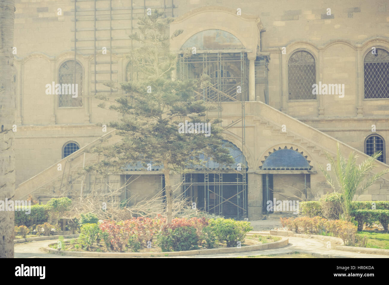 view of garden with old buildings at cairo citadel, egypt Stock Photo ...