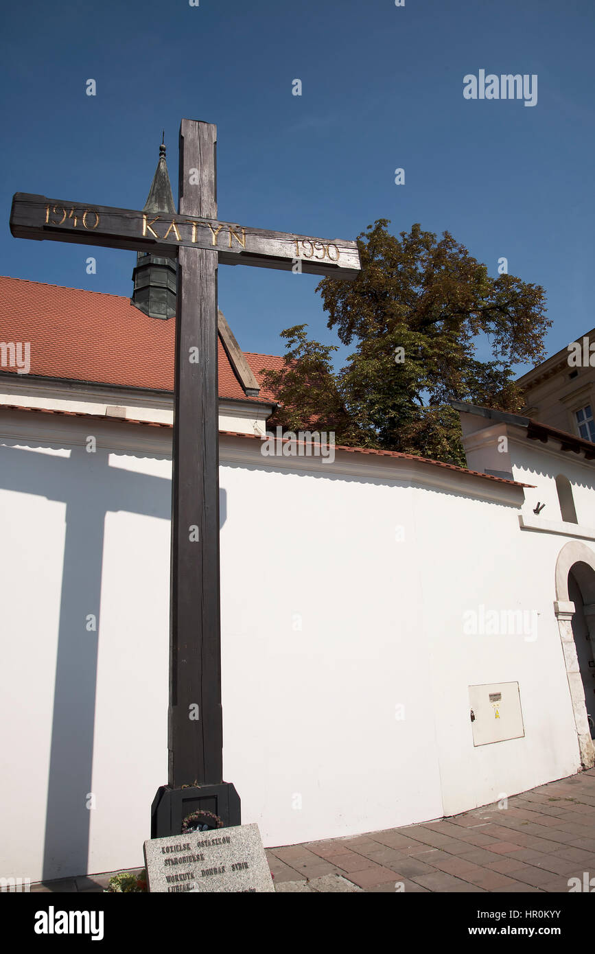 The Cross commemorates the Massacres of Katyn Forest in Russia in 1940 ...