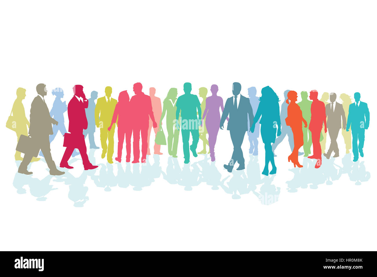 Colorful crowd on the street Stock Photo - Alamy