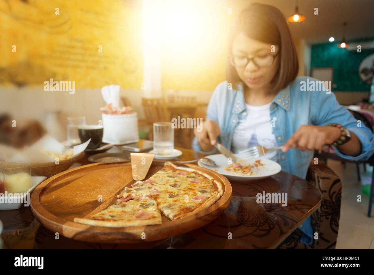 Young healthy woman eating mozzarella hi-res stock photography and ...