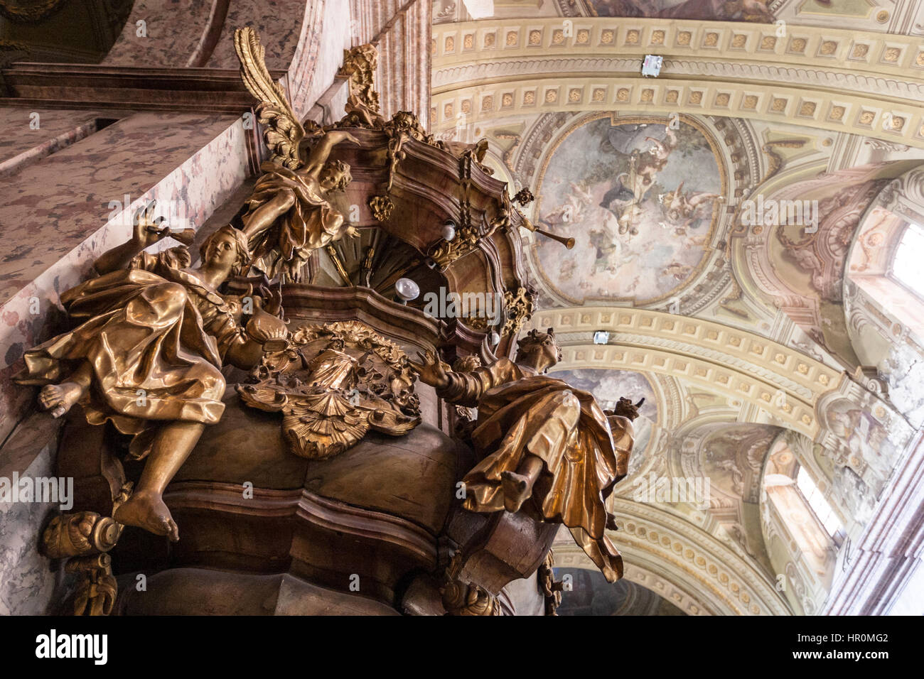 Egyetemi templom, University Church, Baroque pulpit - Budapest Stock ...