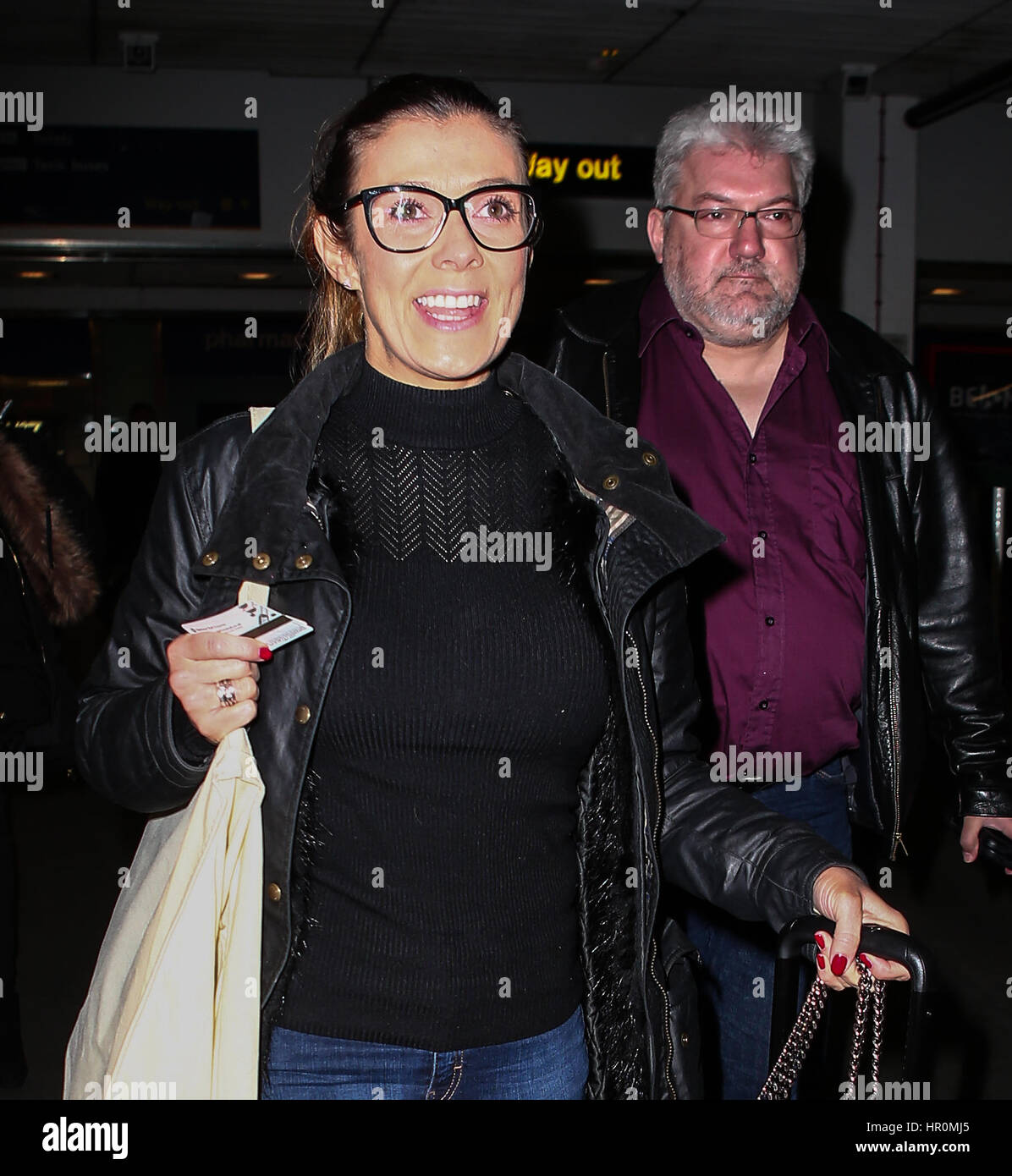 Connor McIntyre and Kym Marsh leaving Euston station after the National ...