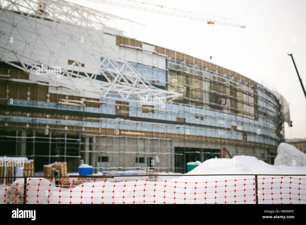 abstract background blur Construction site of the mall Stock Photo - Alamy