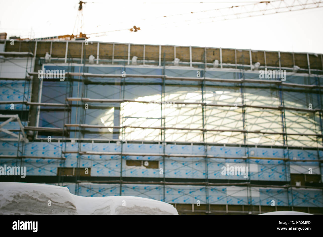 abstract background blur Construction site of the mall Stock Photo - Alamy