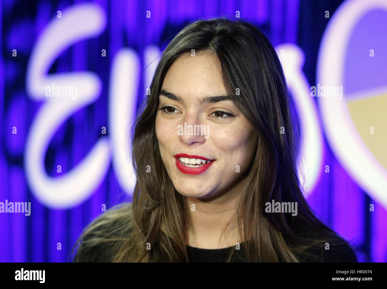 Kiev, Ukraine. 25th Feb, 2017. French singer ALMA, who will represent ...