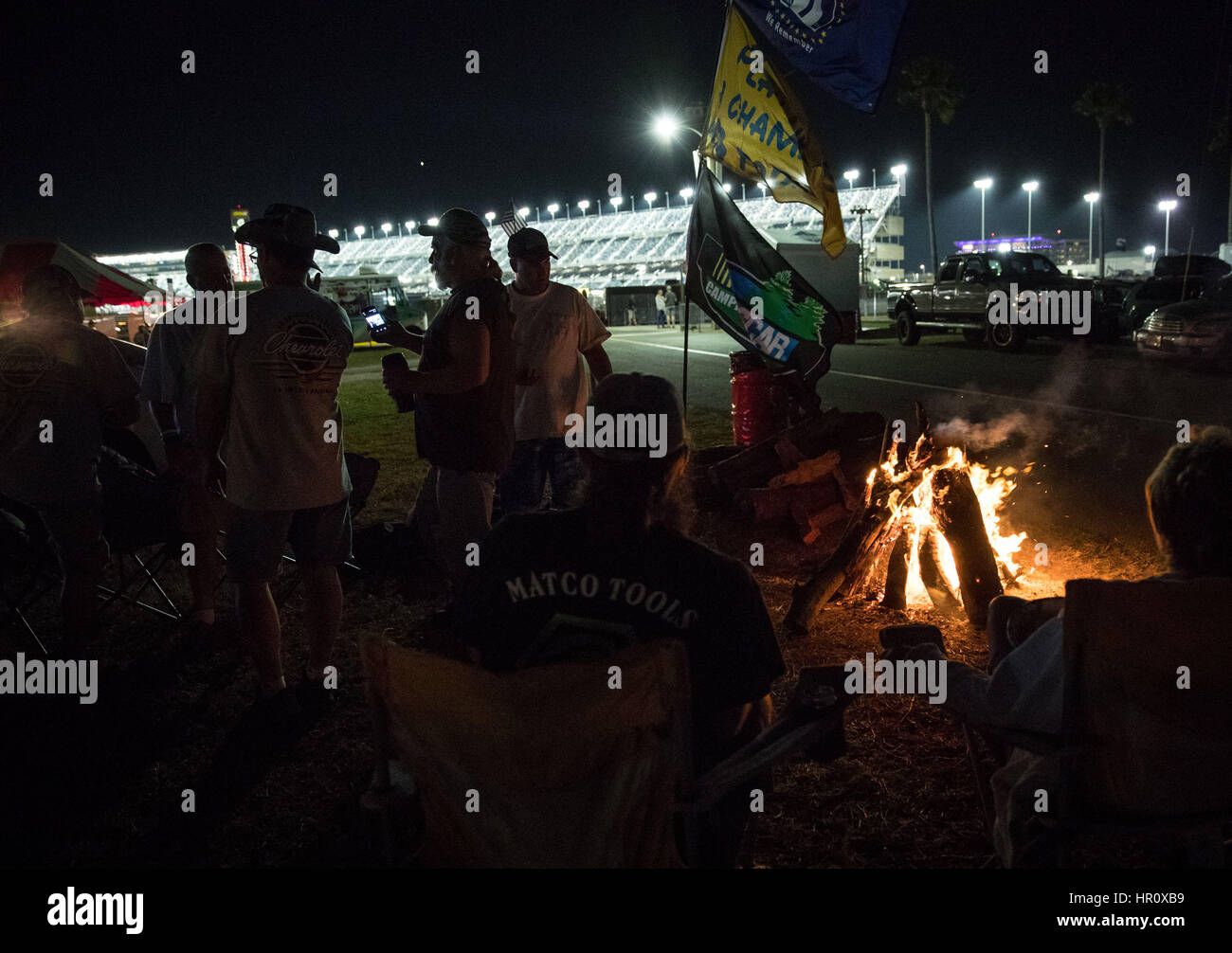 Florida, USA. 25th Feb, 2017. Fans camp out and tailgate on the infield ...