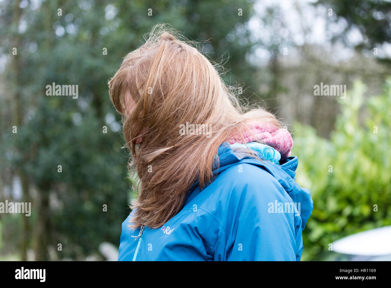Hair blown in face by wind hi-res stock photography and images - Alamy