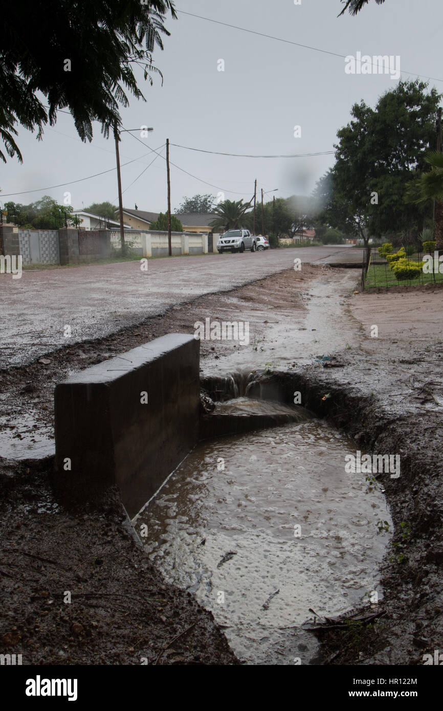 Gaborone, Botswana. 25 February, 2017. Surface flooding in Gaborone ...