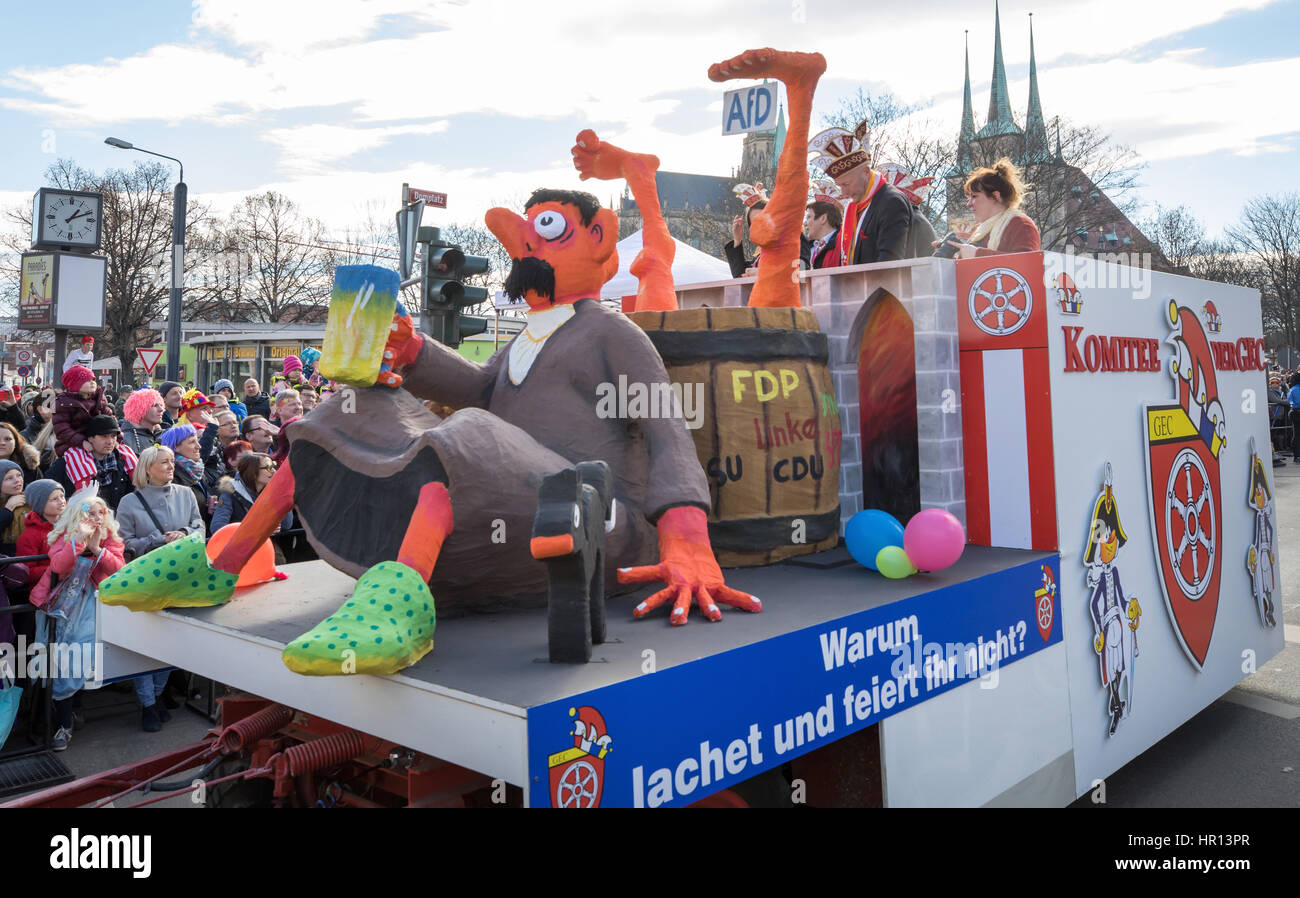 Erfurt, Germany. 26th Feb, 2017. A political float can be seen at the ...
