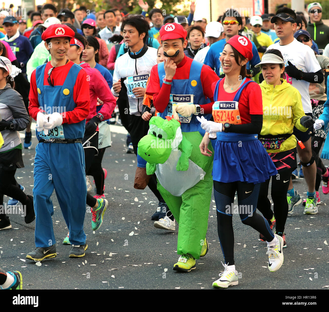 Tokyo, Japan. 26th Feb, 2017. Runners dressed as characters of Super ...