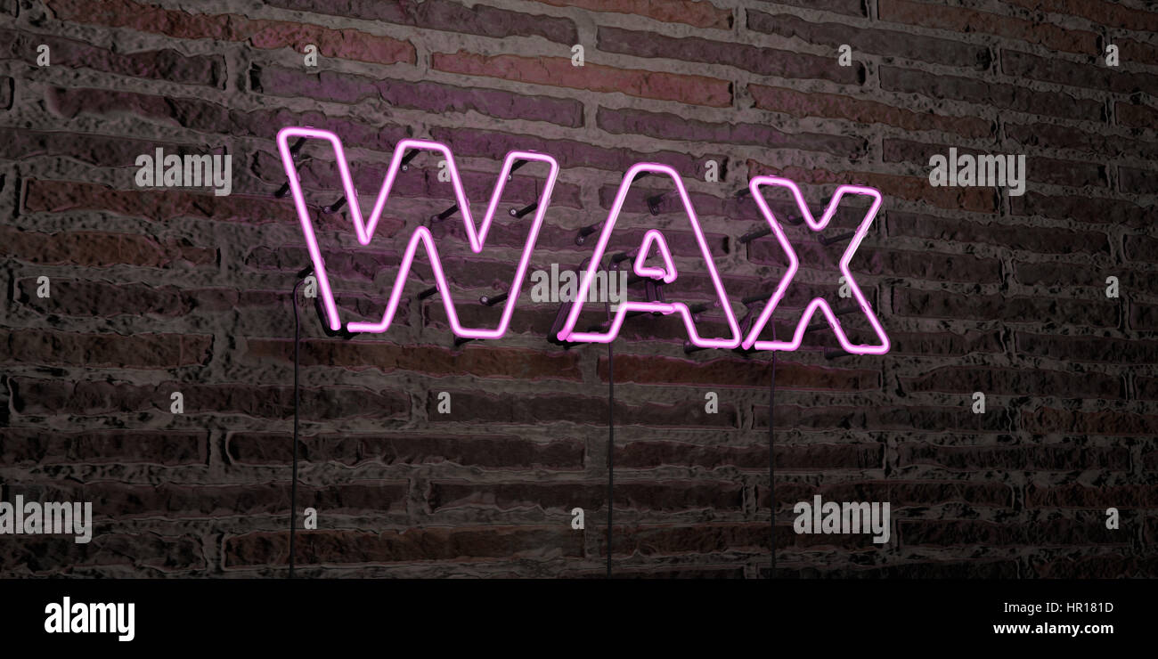 WAX -Realistic Neon Sign on Brick Wall background - 3D rendered royalty ...