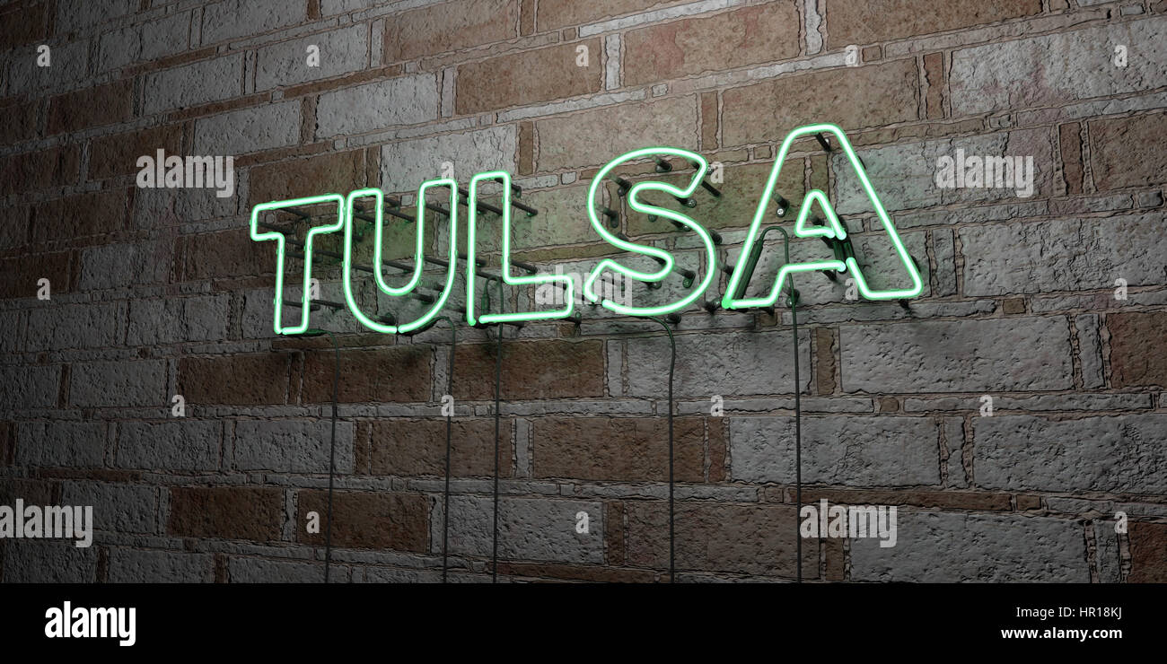 Tulsa glowing neon sign hi-res stock photography and images - Alamy
