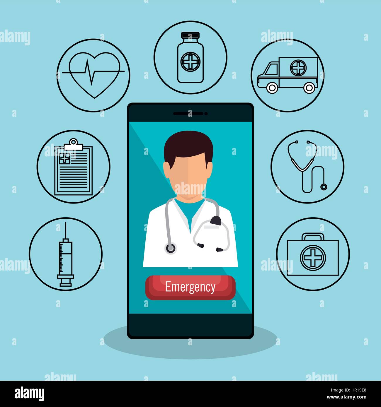Telemedicine and digital health apps Stock Vector Images - Alamy
