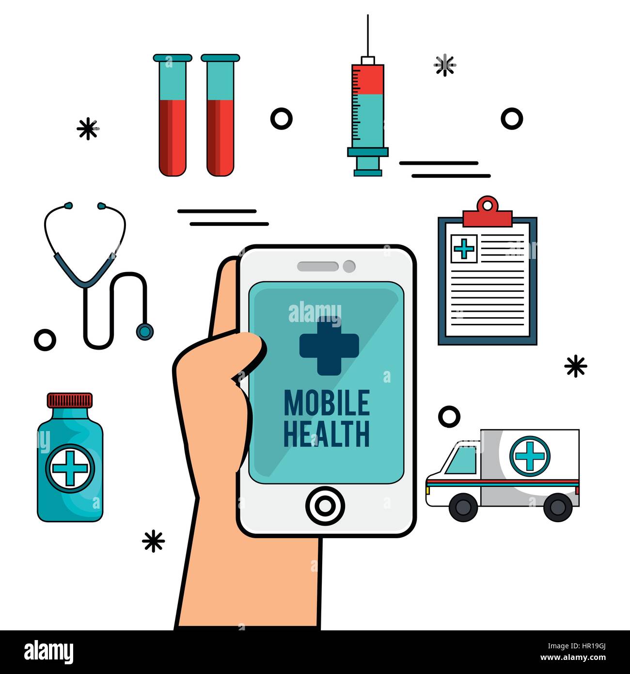 mobile health technology icons Stock Vector Image & Art - Alamy