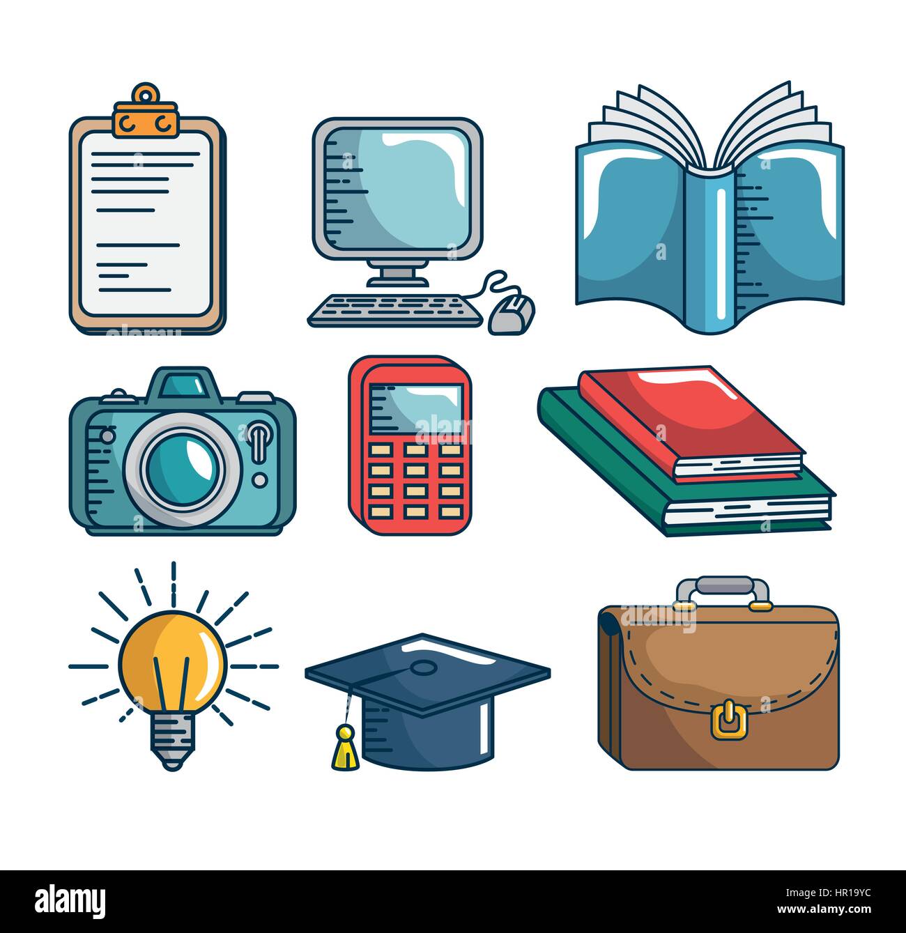 set education elements handmade drawn Stock Vector Image & Art - Alamy