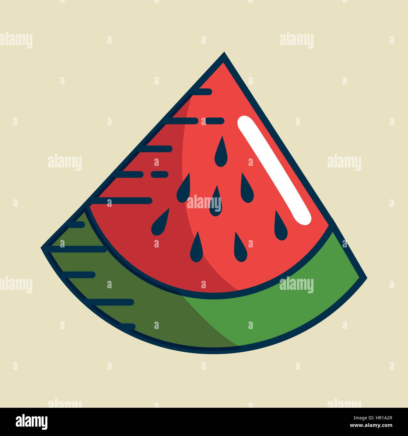 watermelon fresh fruit handmade drawn Stock Vector Image & Art - Alamy