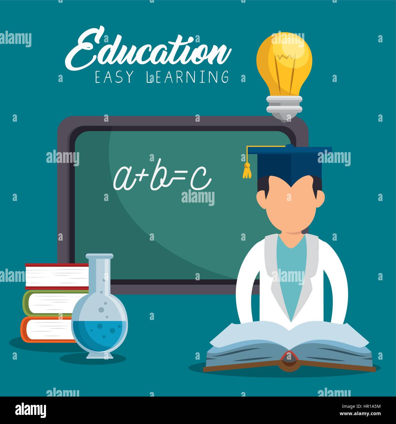 education easy learning flat icons Stock Vector Image & Art - Alamy