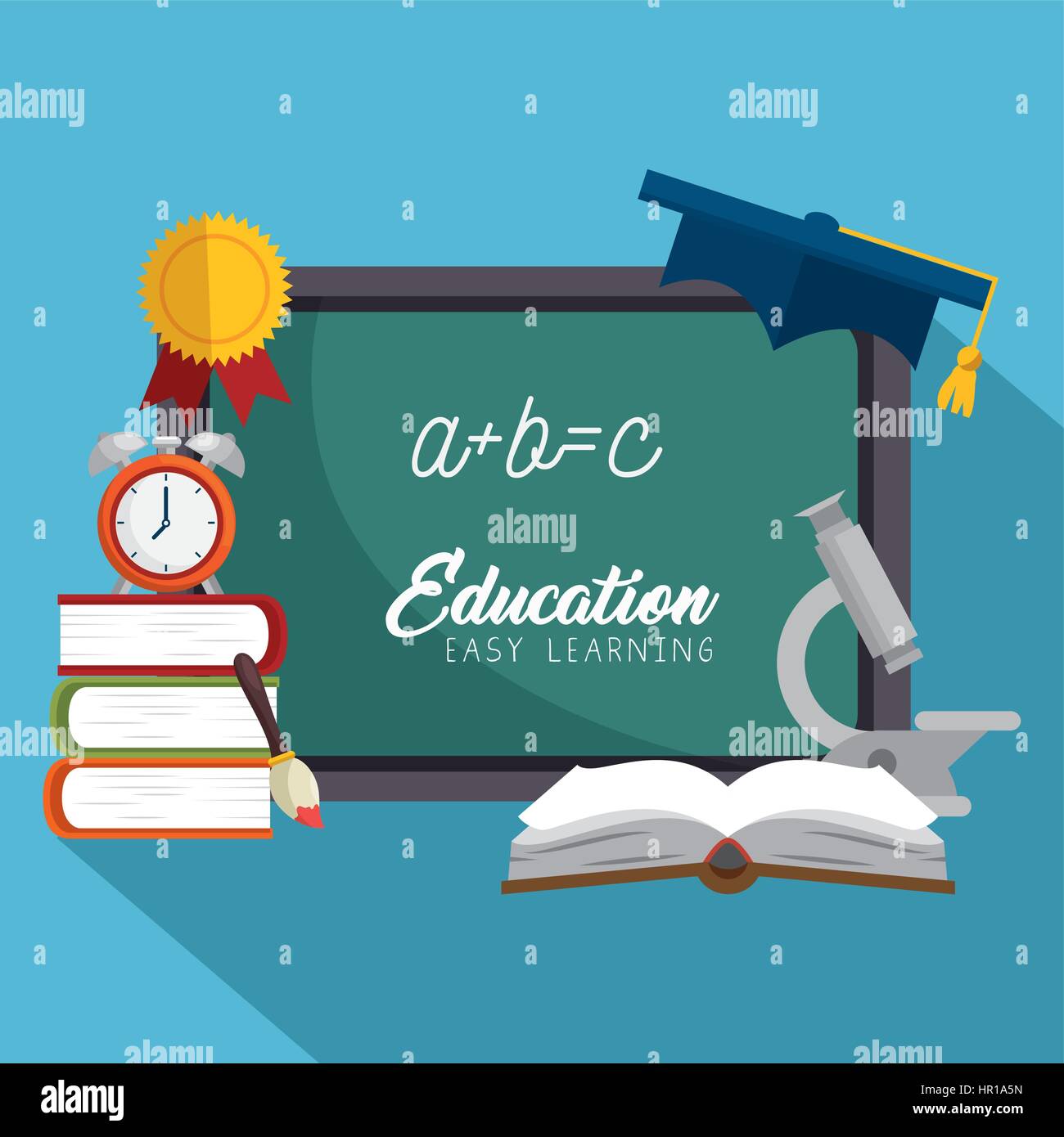 education easy learning flat icons Stock Vector Image & Art - Alamy