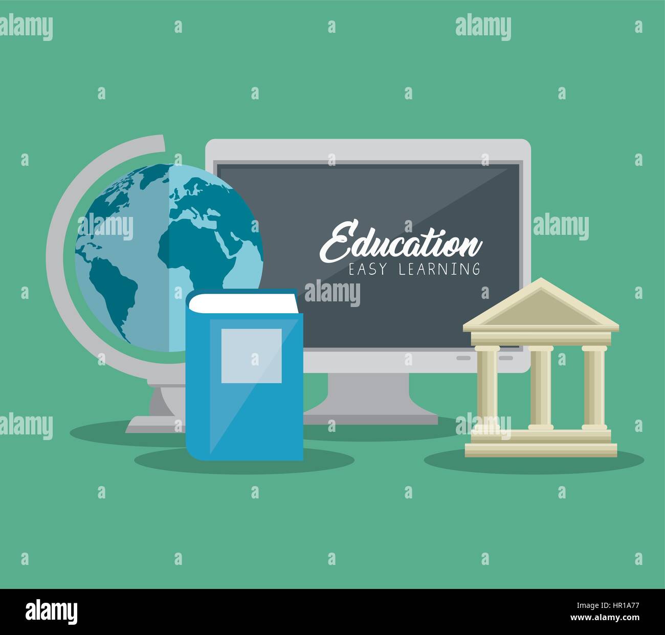 education easy learning flat icons Stock Vector Image & Art - Alamy