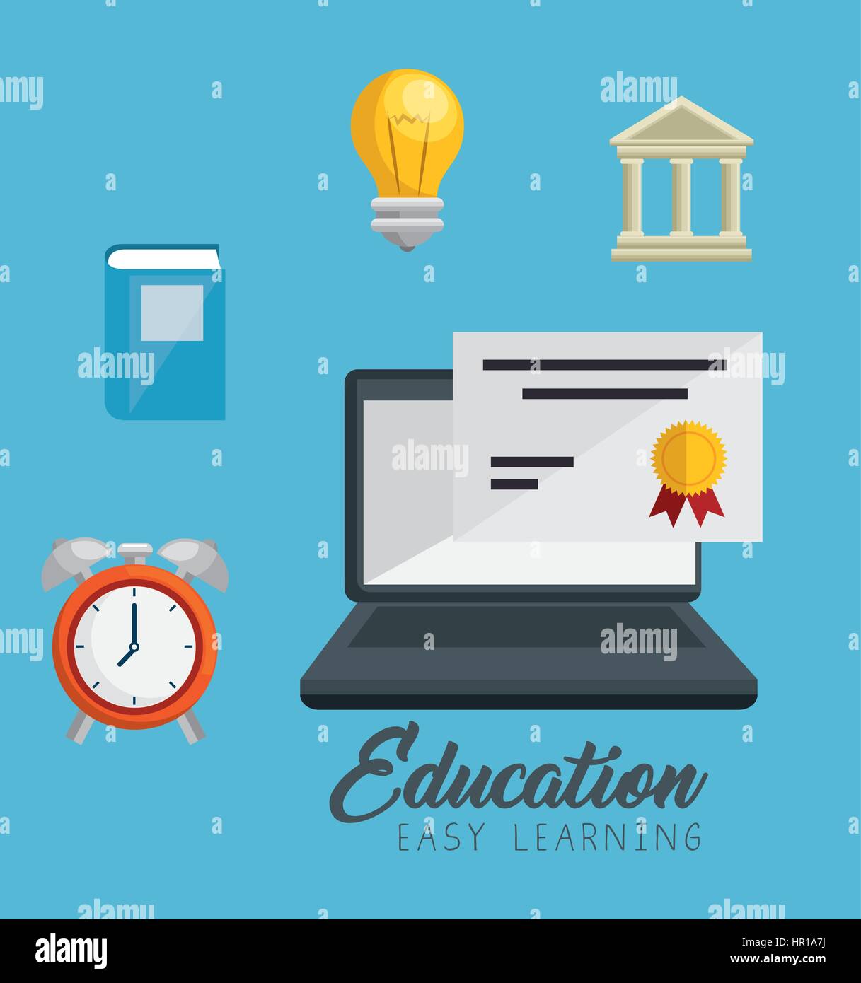 education easy learning flat icons Stock Vector Image & Art - Alamy