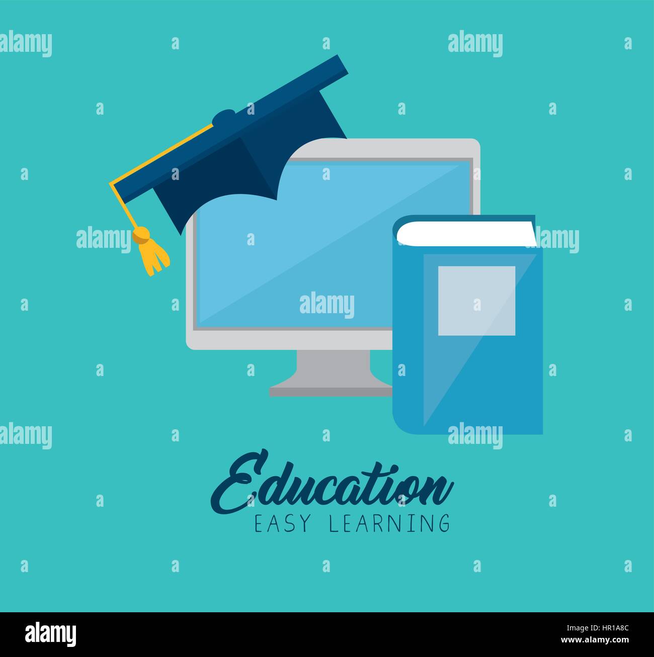 education easy learning flat icons Stock Vector Image & Art - Alamy