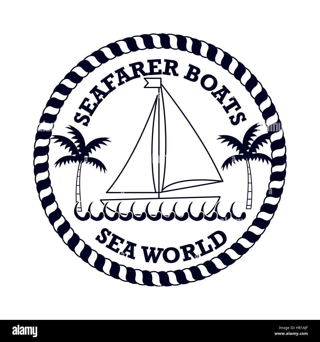 nautical frame with sailboat Stock Vector Image & Art - Alamy