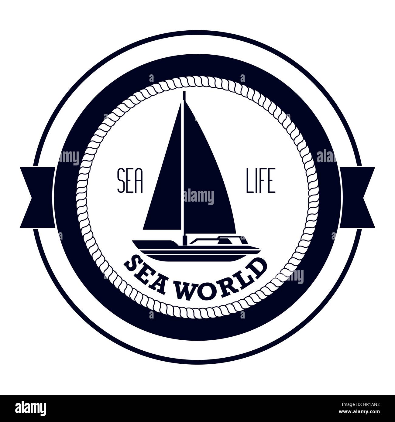 nautical frame with sailboat Stock Vector Image & Art - Alamy