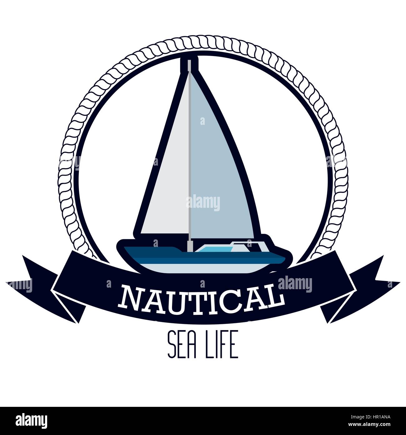 nautical frame with sailboat Stock Vector Image & Art - Alamy