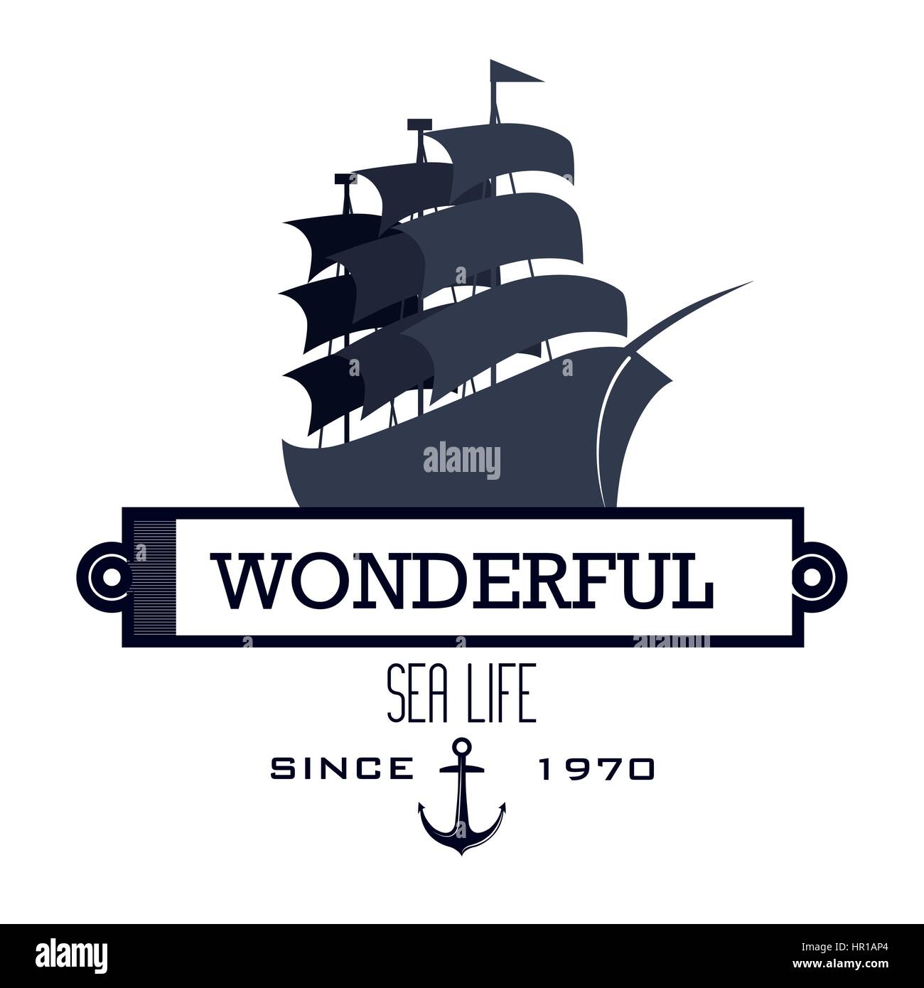 nautical frame with ship Stock Vector Image & Art - Alamy