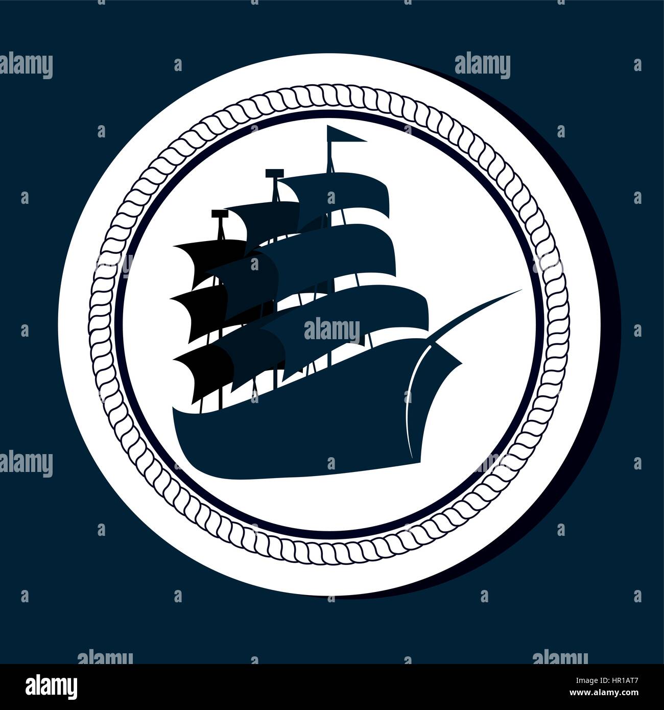 nautical frame with ship Stock Vector Image & Art - Alamy