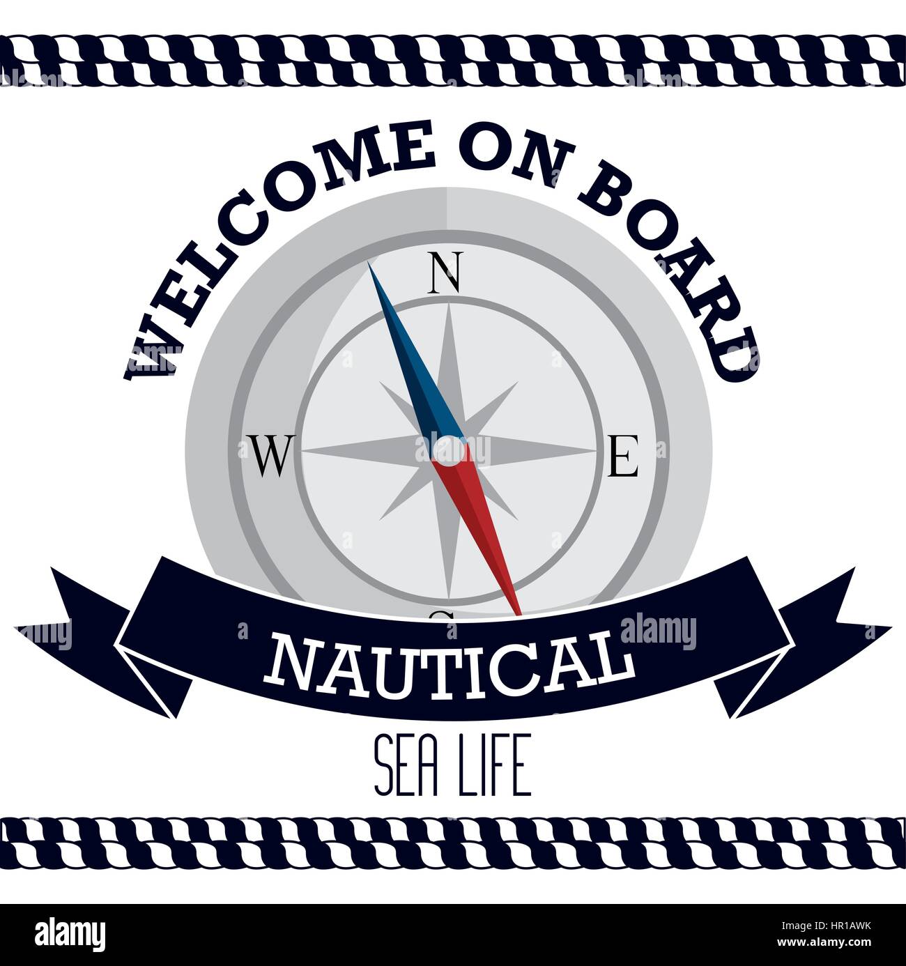 nautical frame with compass Stock Vector Image & Art - Alamy