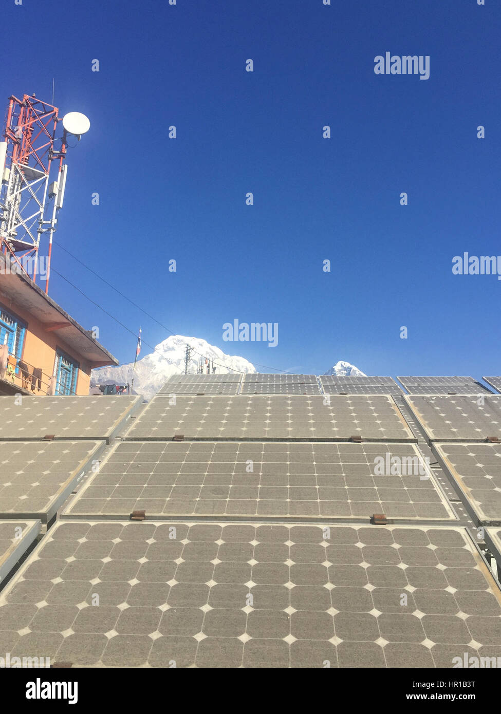 Solar panel for energy supply at Ghandruk, Nepal Stock Photo - Alamy