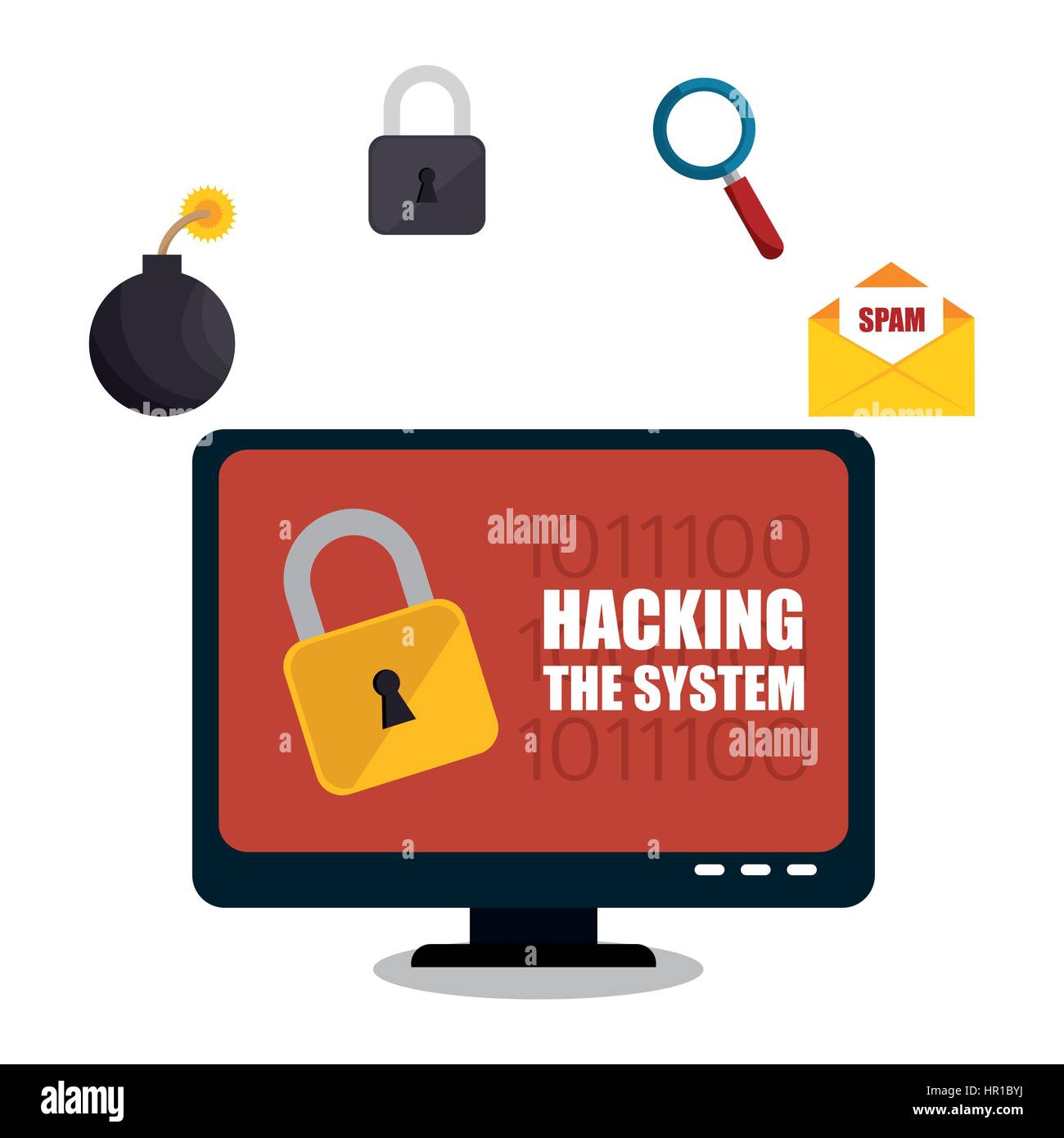 hacking the system concept icons Stock Vector Image & Art - Alamy