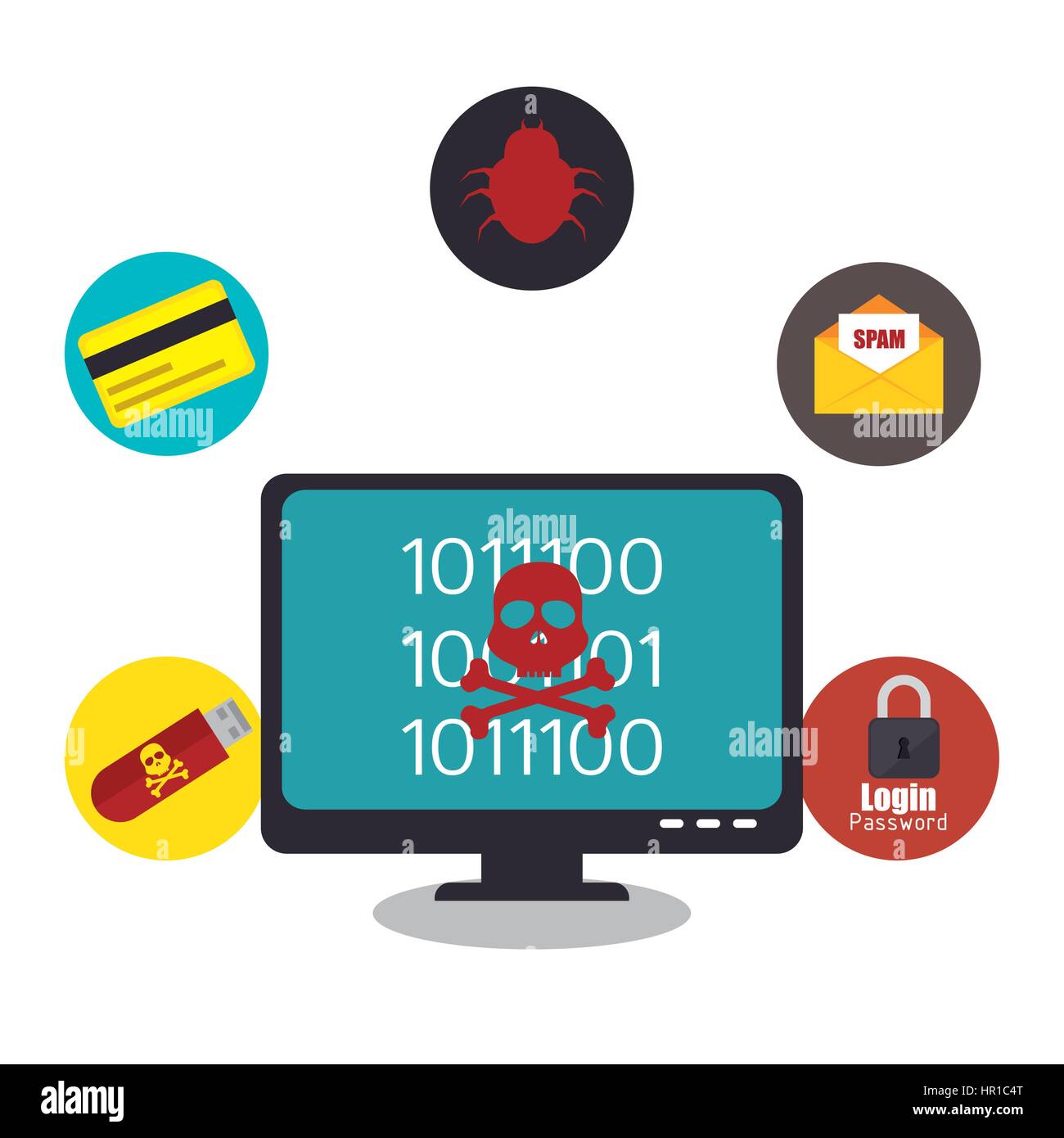 hacking the system concept icons Stock Vector Image & Art - Alamy