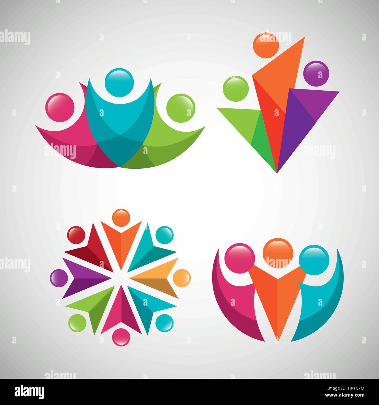 set people silhouette colors icon Stock Vector Image & Art - Alamy