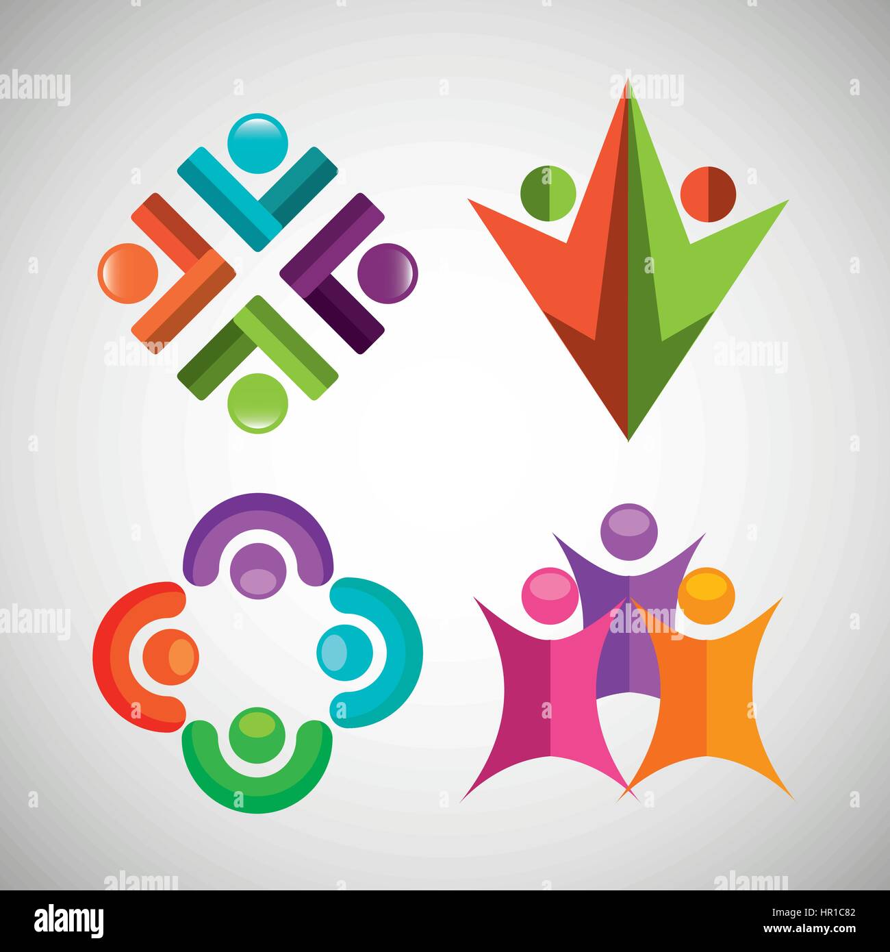 set people silhouette colors icon Stock Vector Image & Art - Alamy