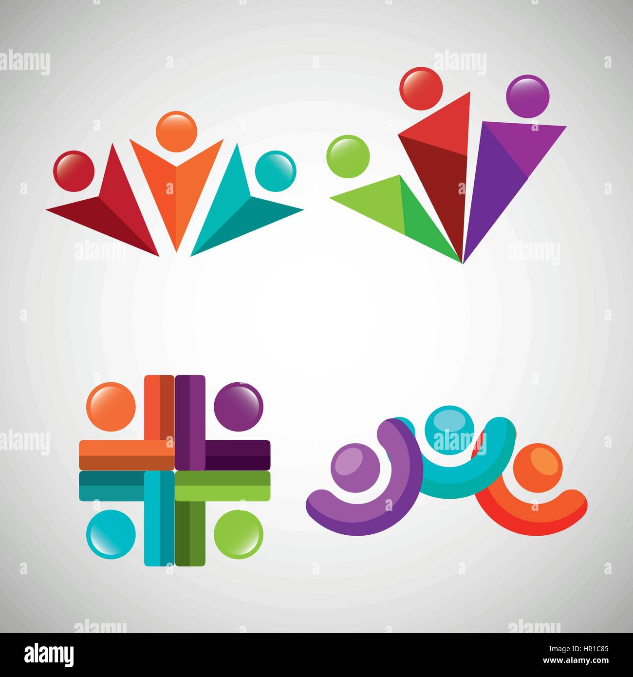 set people silhouette colors icon Stock Vector Image & Art - Alamy