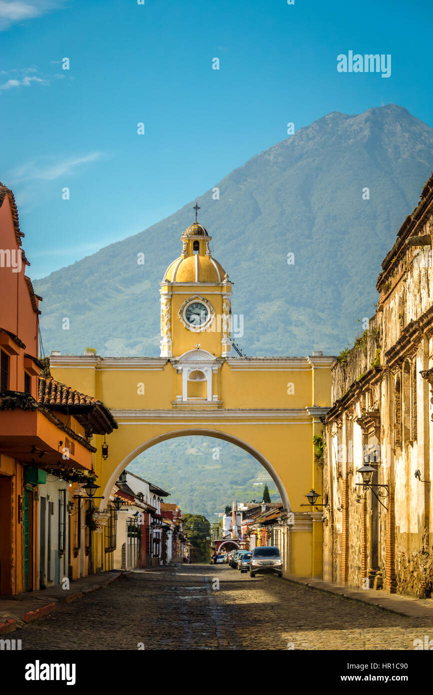 Guatemala antigua arch clock hi-res stock photography and images - Alamy