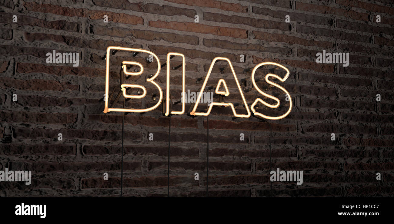 BIAS -Realistic Neon Sign on Brick Wall background - 3D rendered ...