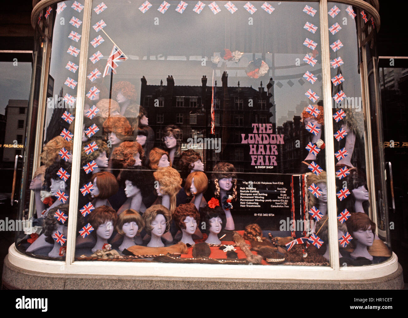 LONDON WIG AND HAIR PIECES SHOP, PICCADILLY, LONDON, 1972 Stock Photo ...