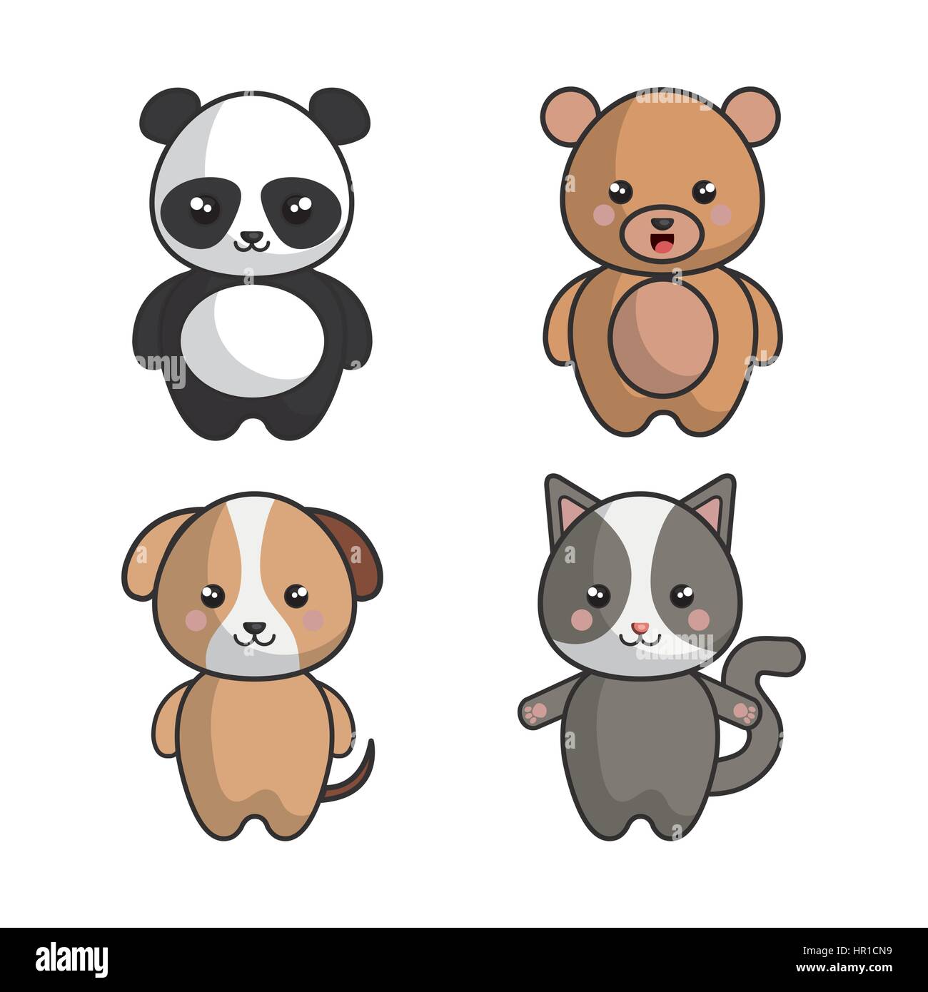 cute animals kawaii style Stock Vector Image & Art - Alamy