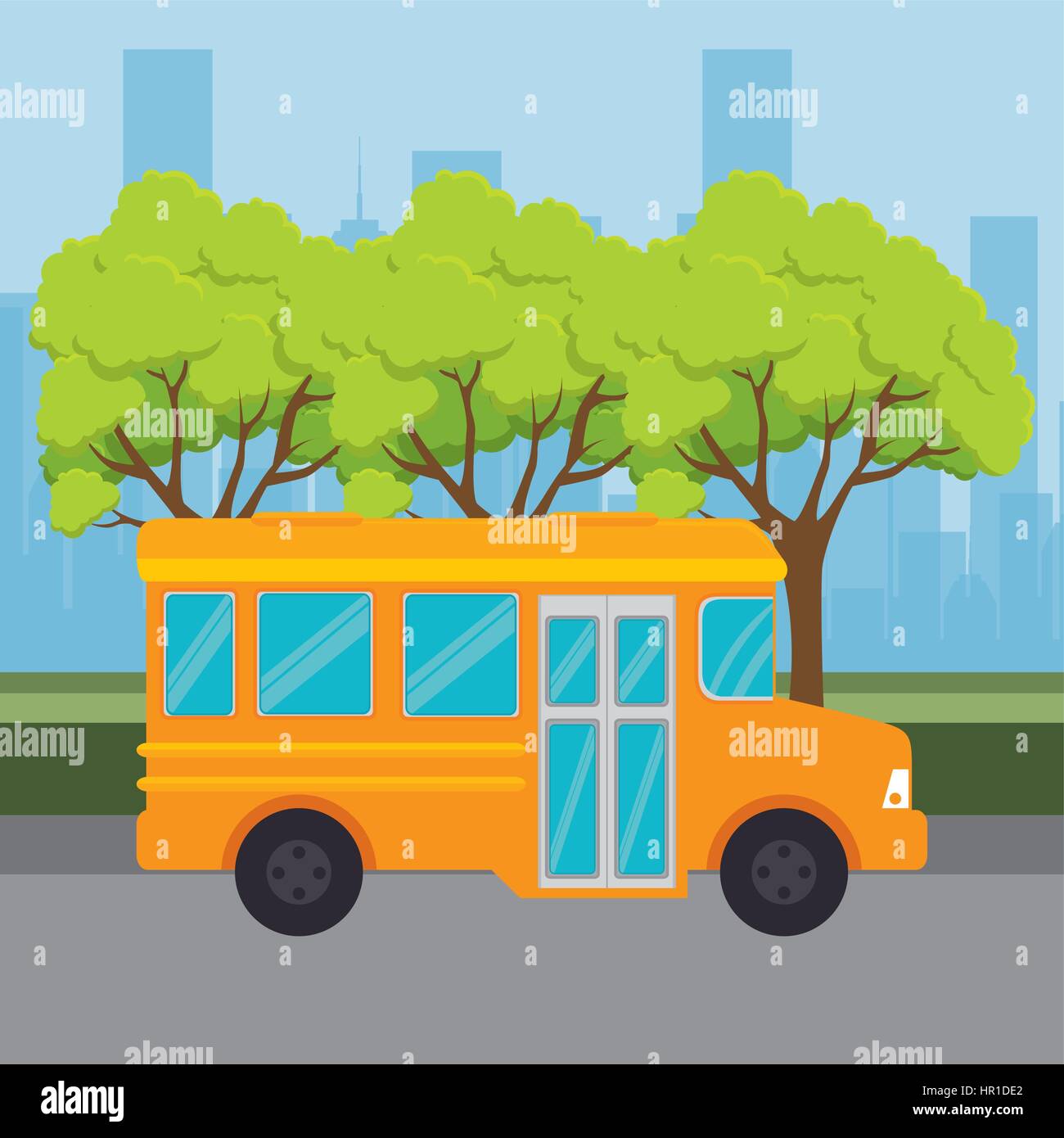 Bus station forest Stock Vector Images - Alamy