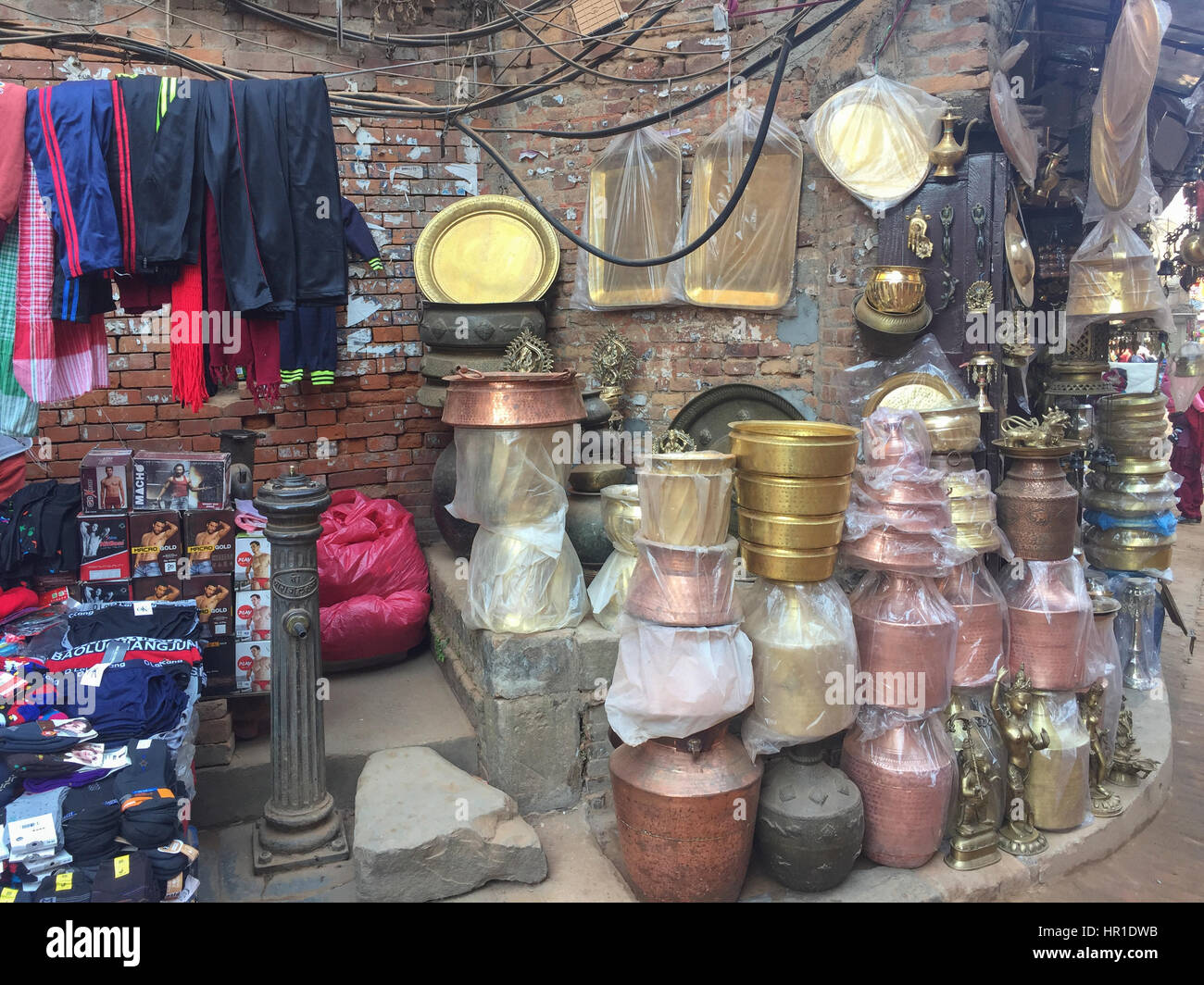 Street shop in Bhaktapur, Place of devotees. Also known as Bhadgaon or ...