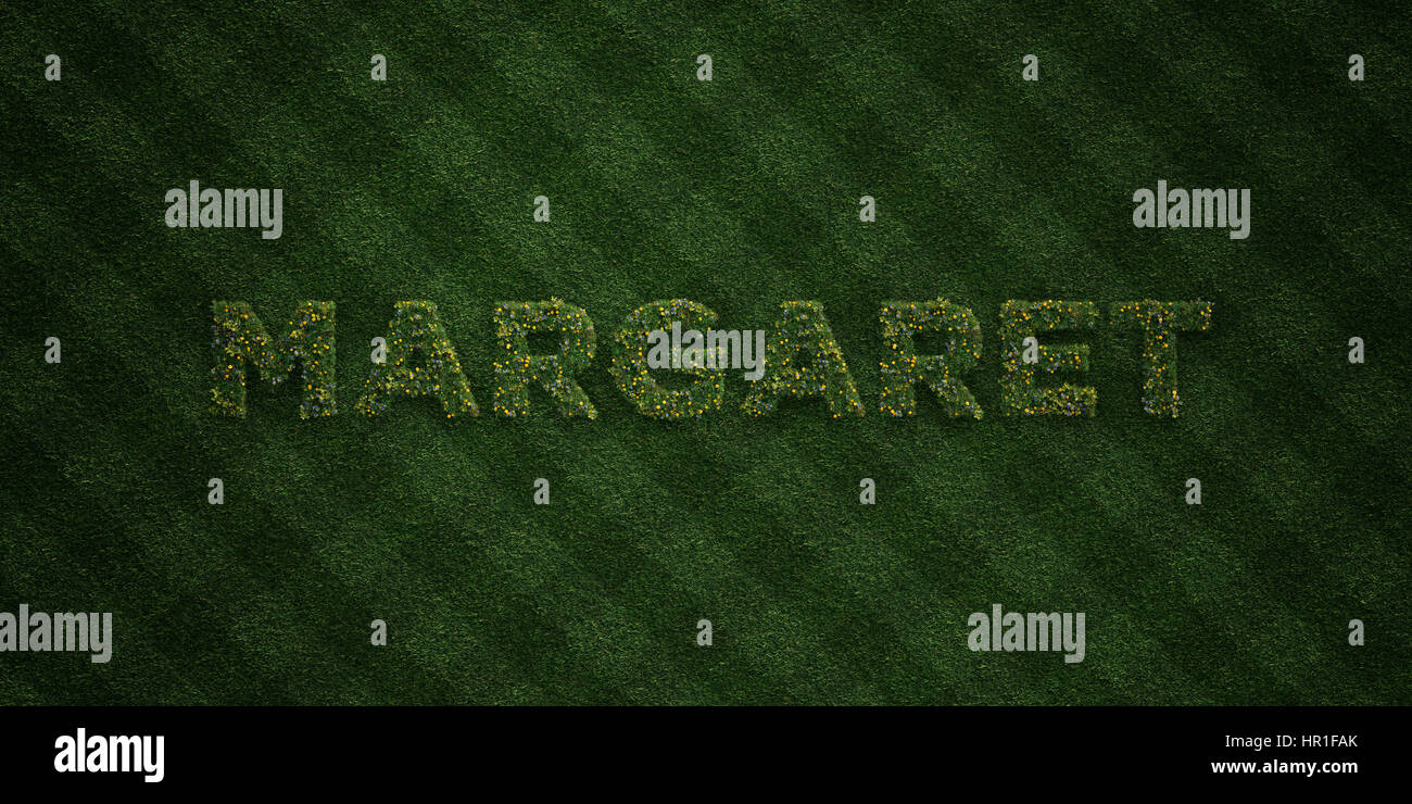 MARGARET - fresh Grass letters with flowers and dandelions - 3D ...