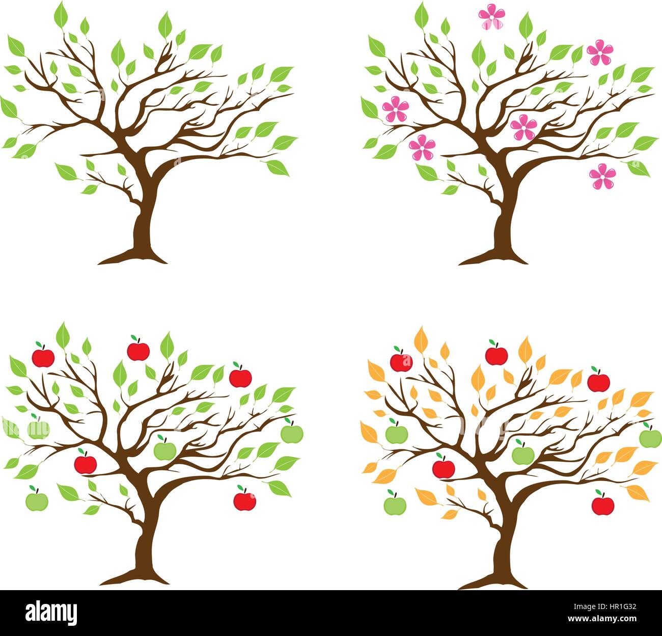 Apple Tree Seasons Art