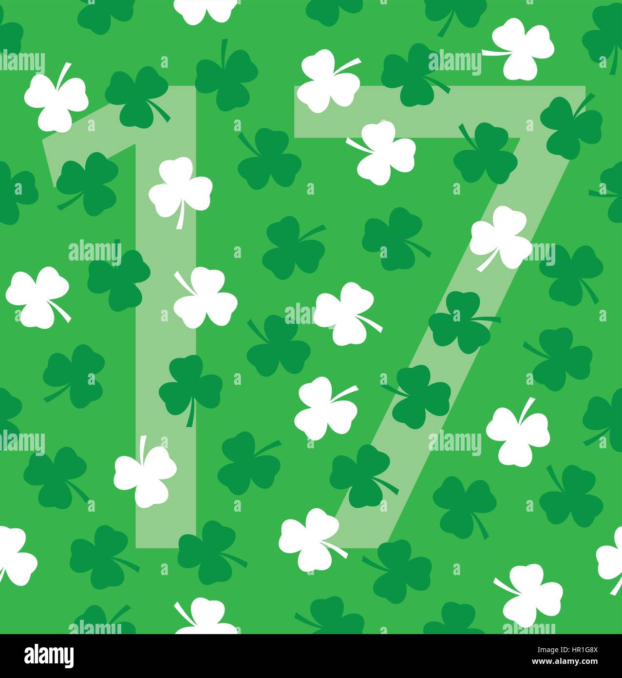 vector illustration of shamrock number seventeen for St.Patrick day ...