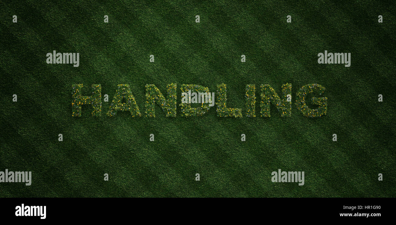 HANDLING - fresh Grass letters with flowers and dandelions - 3D ...
