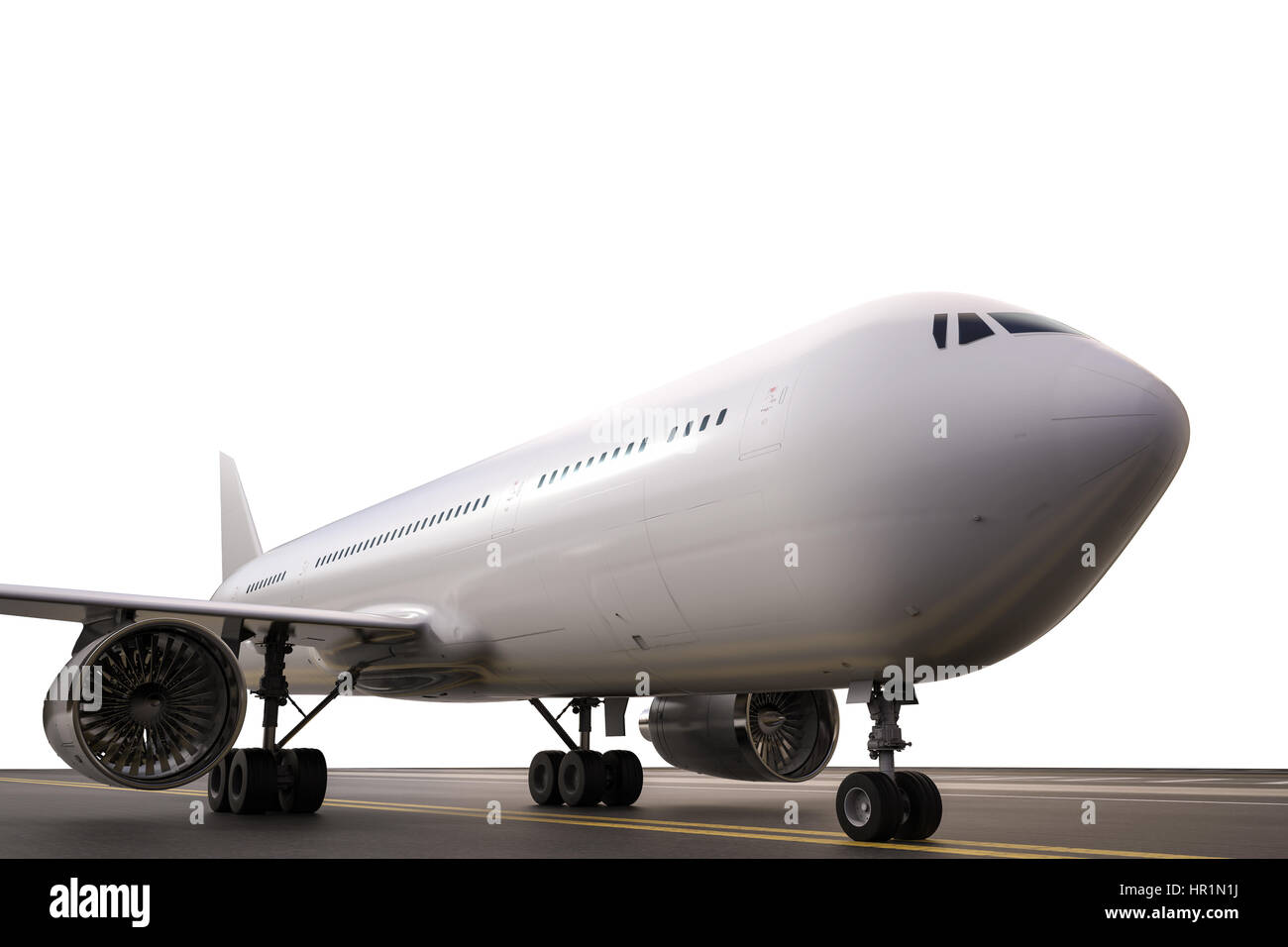 3d rendering airplane on runway Stock Photo - Alamy