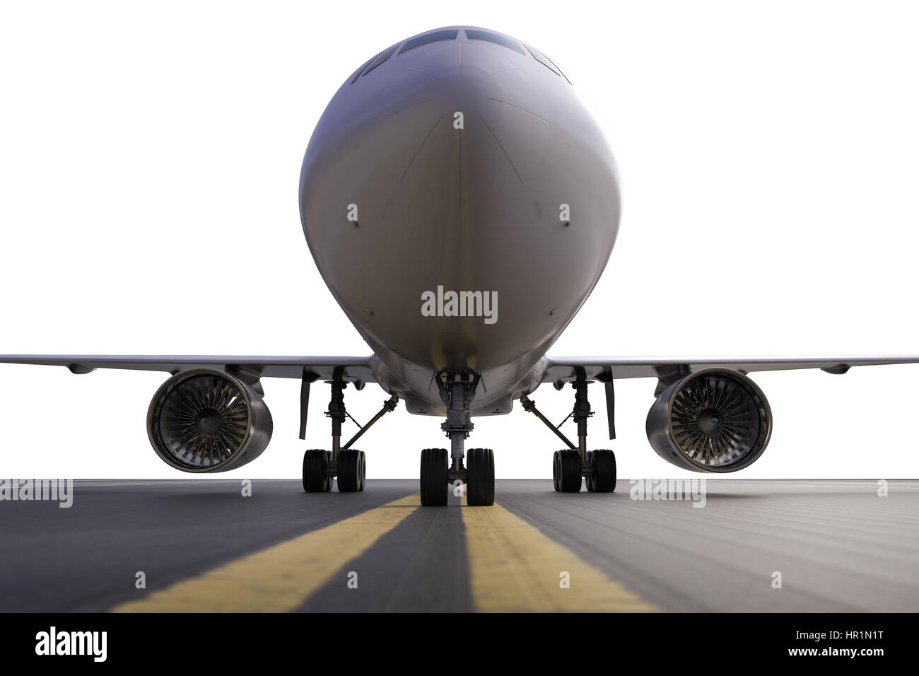 3d rendering commercial airplane on runway Stock Photo - Alamy