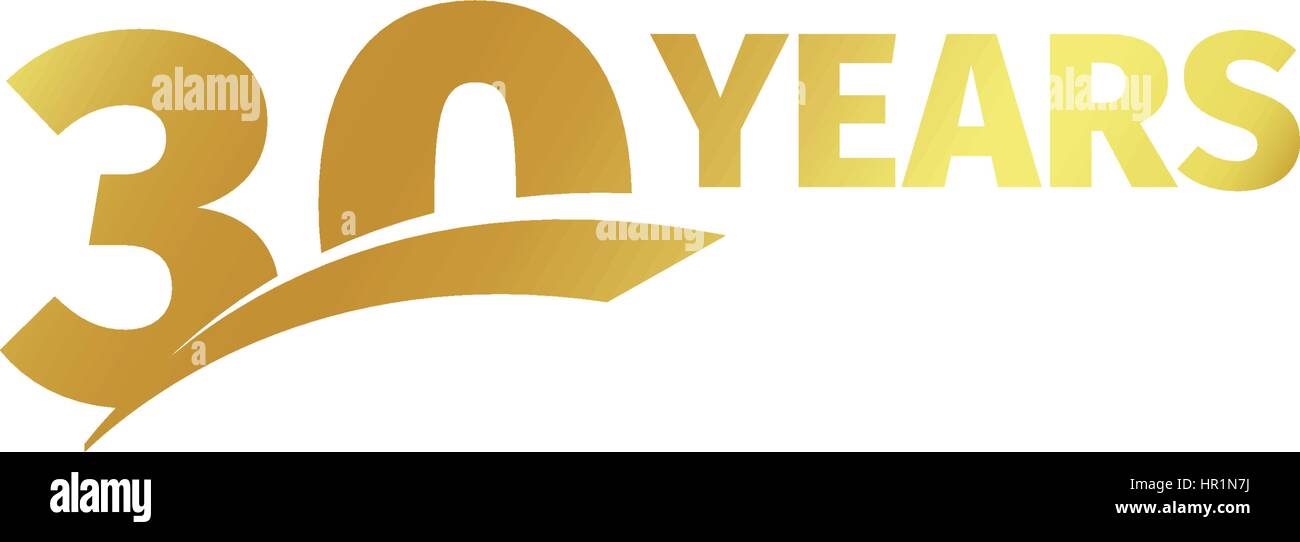Isolated golden color number 30 with word years icon on white ...